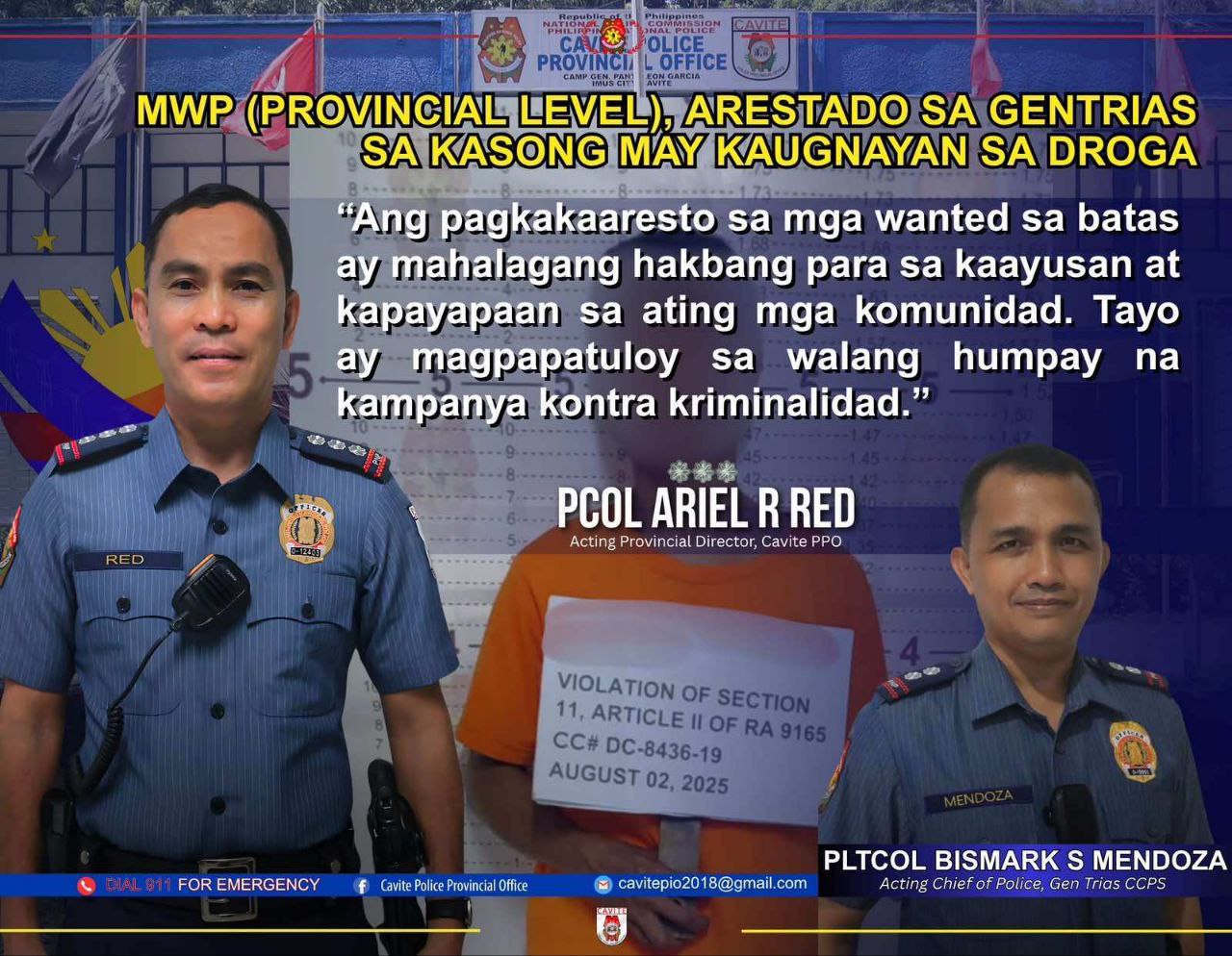 Cavite PNP, matagumpay na naaresto ang isang Provincial Most Wanted ...