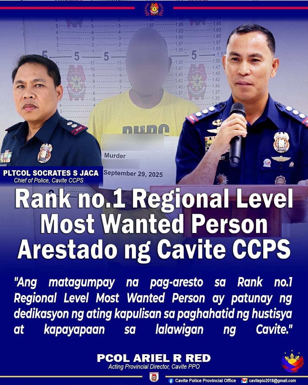 Rank 1 Regional Most Wanted Person, arestado ng Cavite PNP sa kasong ...