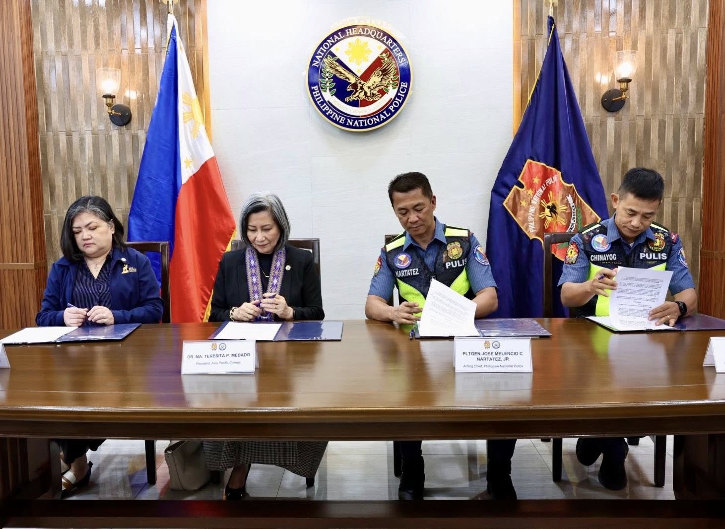 PNP at Asia Pacific College, pormal na nilagdaan ang MOA para sa ...
