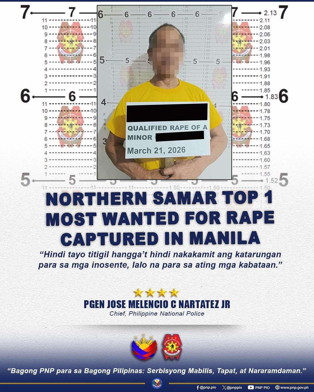 Top 1 Most Wanted sa Northern Samar, arestado ng PNP sa Maynila